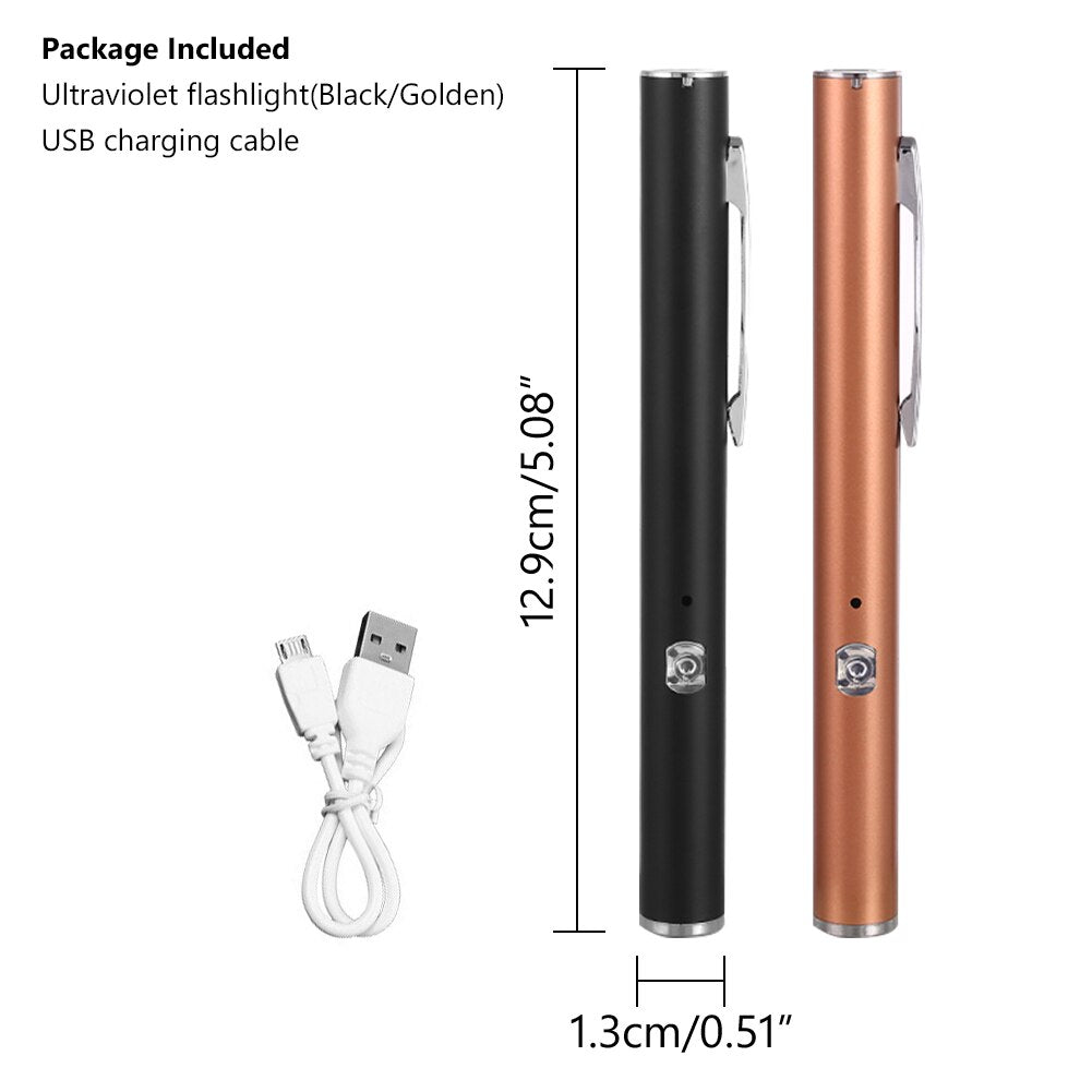 365 UV Veterinary Wood Lamp Pet Fungus Detection Waterproof Flashlight