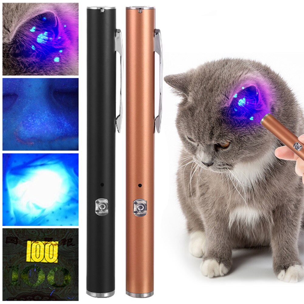365 UV Veterinary Wood Lamp Pet Fungus Detection Waterproof Flashlight